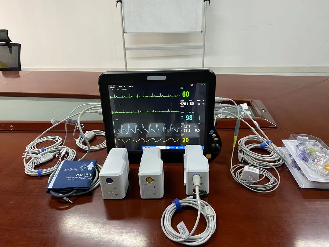 8 Language Portable Patient Monitor 15 Inch Tft Lcd Screen Icu Cardiac
